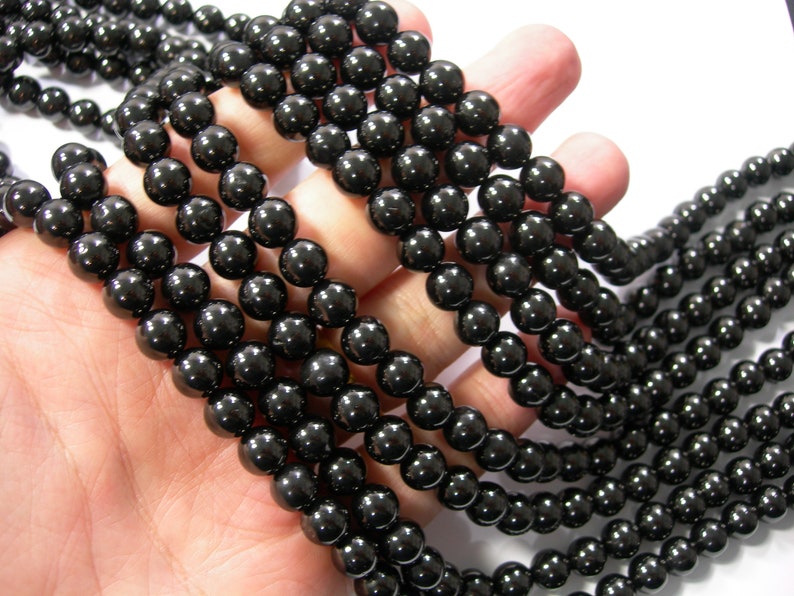 Jet Gemstone 8 Mm 48 Beads Full Strand Jet RFG1350 | Etsy