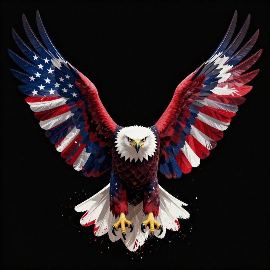 Patriotic Bald Eagle Paint Splatter PNG, Independence Day, American ...