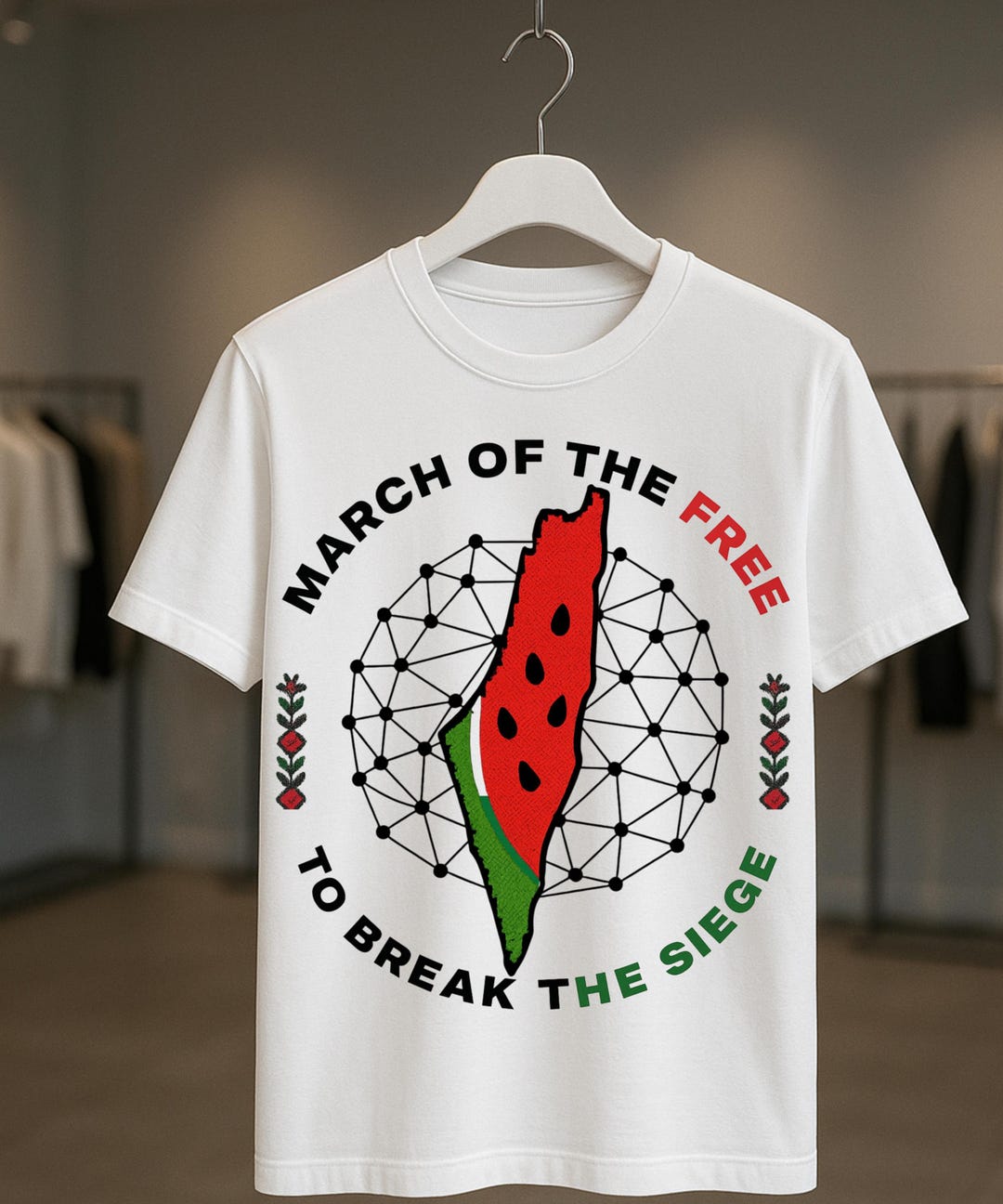 Free Palestine, Watermelon Map Emblem, March of the Free, Protest ...