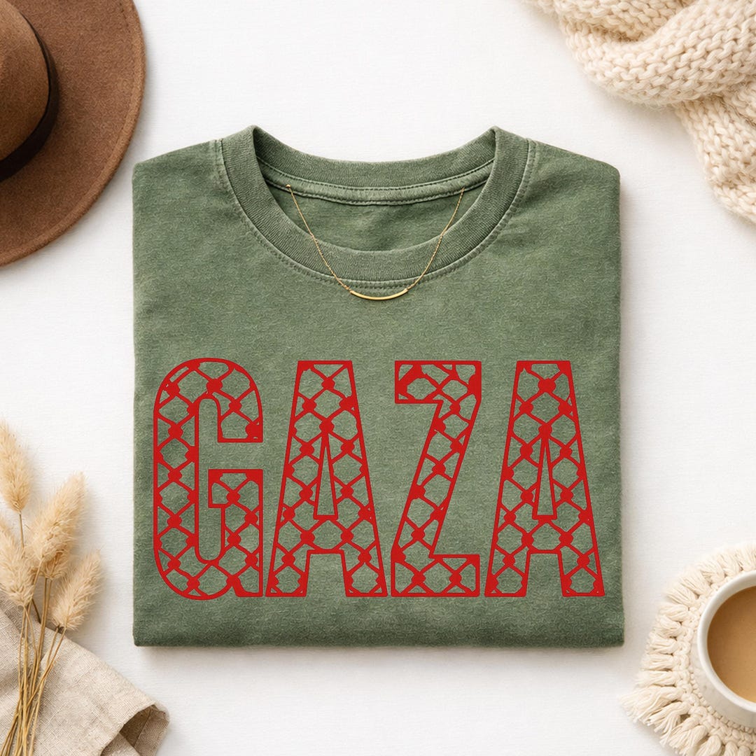 GAZA Shirt Design PNG, Keffiyeh Pattern Typography, Free Gaza Art ...