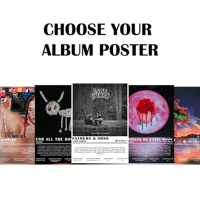 Choose Any Album, Custom Album Poster - Music Wall Art, Album Cover ...