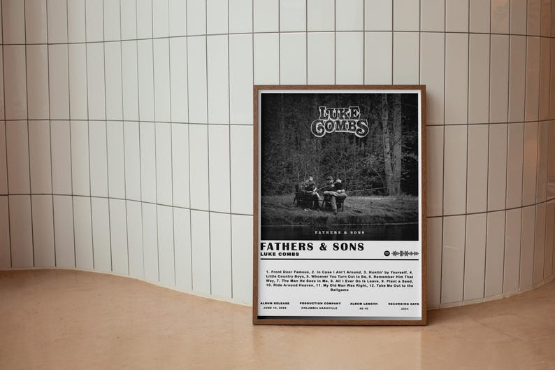 Luke Combs Poster Print, Luke Combs Fathers & Sons Album Poster, Music ...