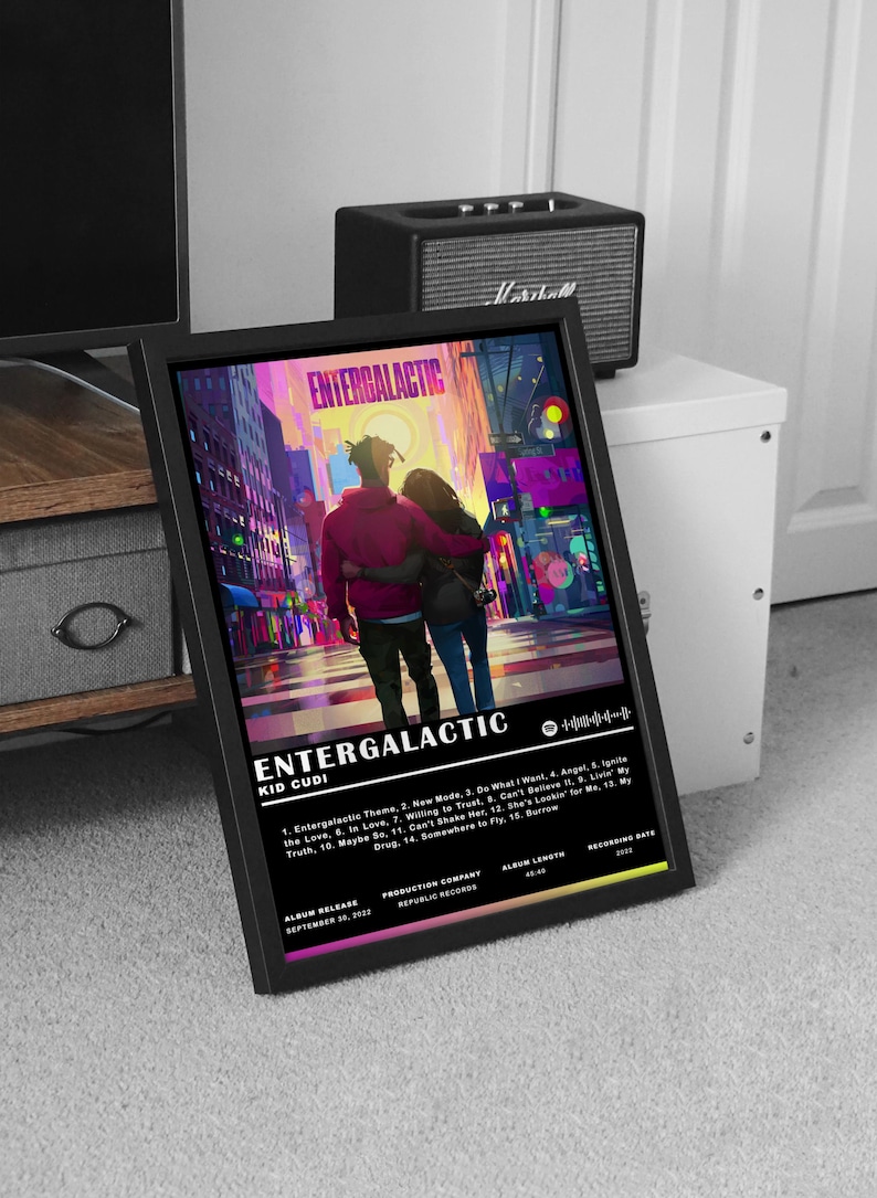 Kid Cudi Poster Print, Kid Cudi Entergalactic Album Poster, Music ...