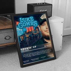 Luke Combs Poster Print, Luke Combs Growin' up Album Poster, Music ...