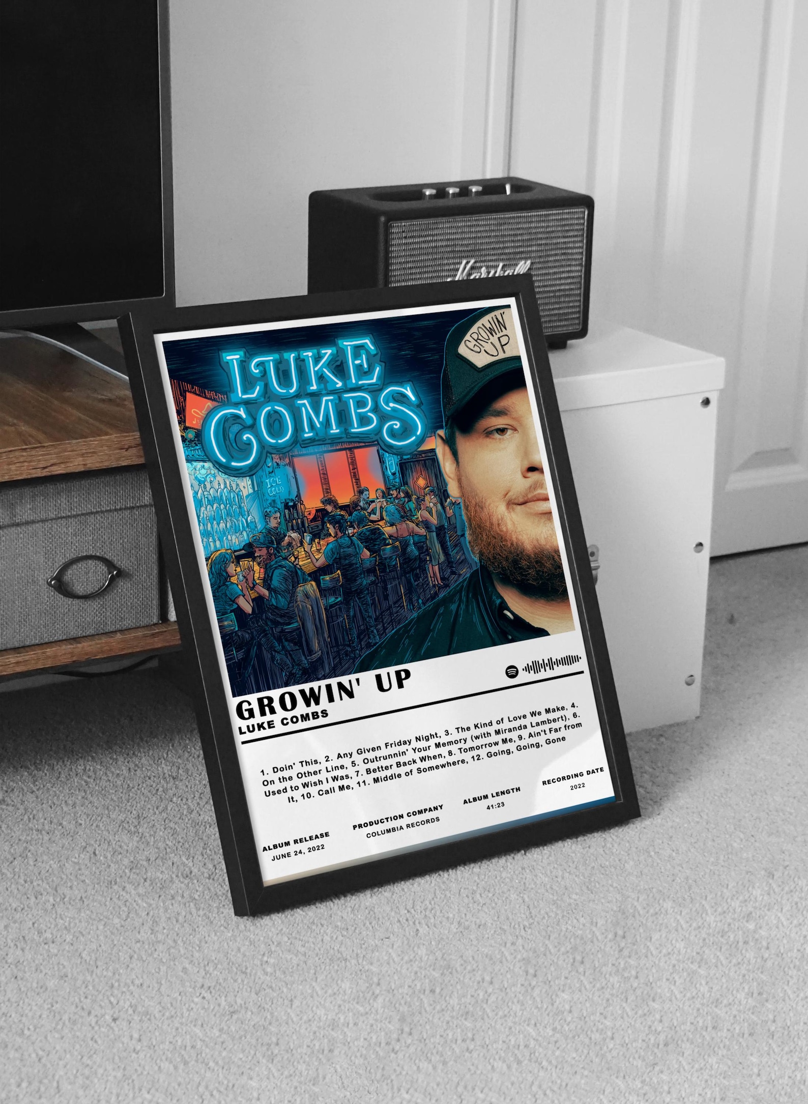 Luke Combs Poster Print, Luke Combs Growin' up Album Poster, Music ...
