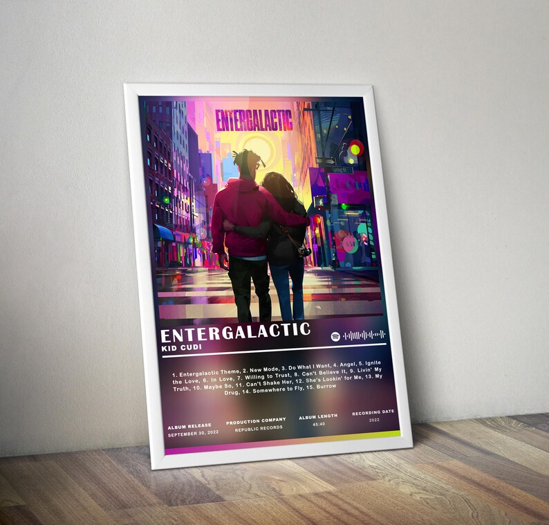 Kid Cudi Poster Print, Kid Cudi Entergalactic Album Poster, Music ...