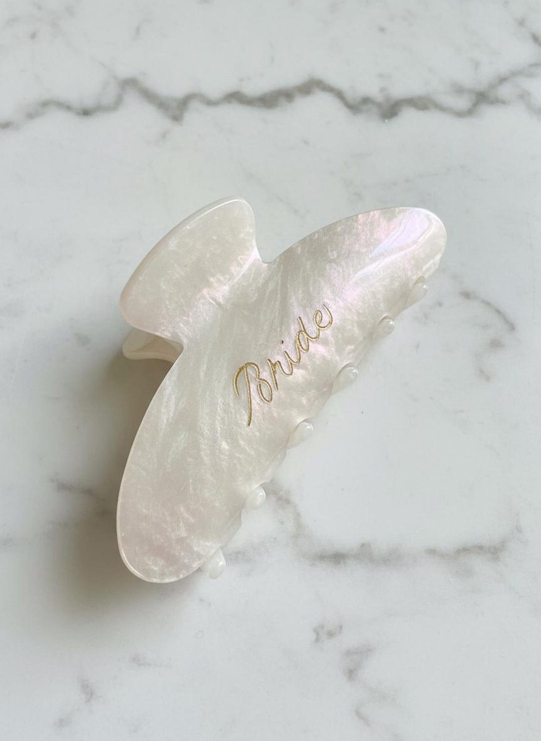 Personalized Hand Engraved Hair Claw Clip - Custom Gold Calligraphy ...