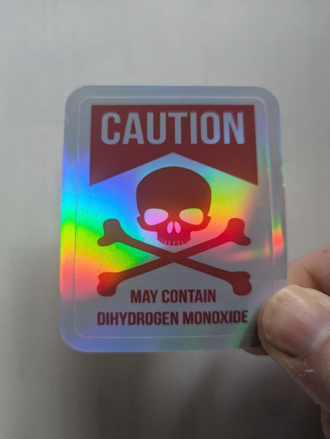 Dihydrogen Monoxide Warning Holo Sticker - Etsy
