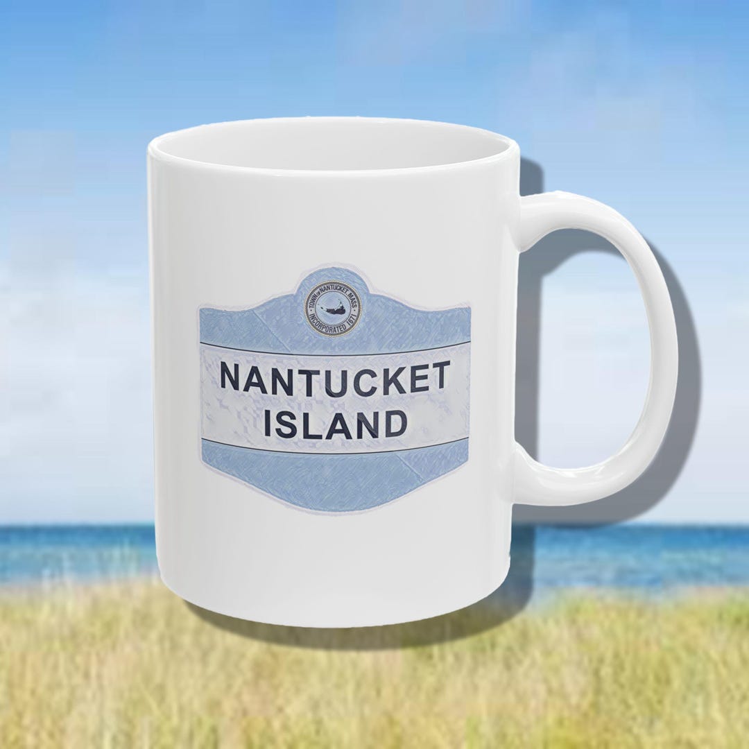 Nantucket Island Ceramic Mug: Coastal Vintage Coffee Cup for Beach ...