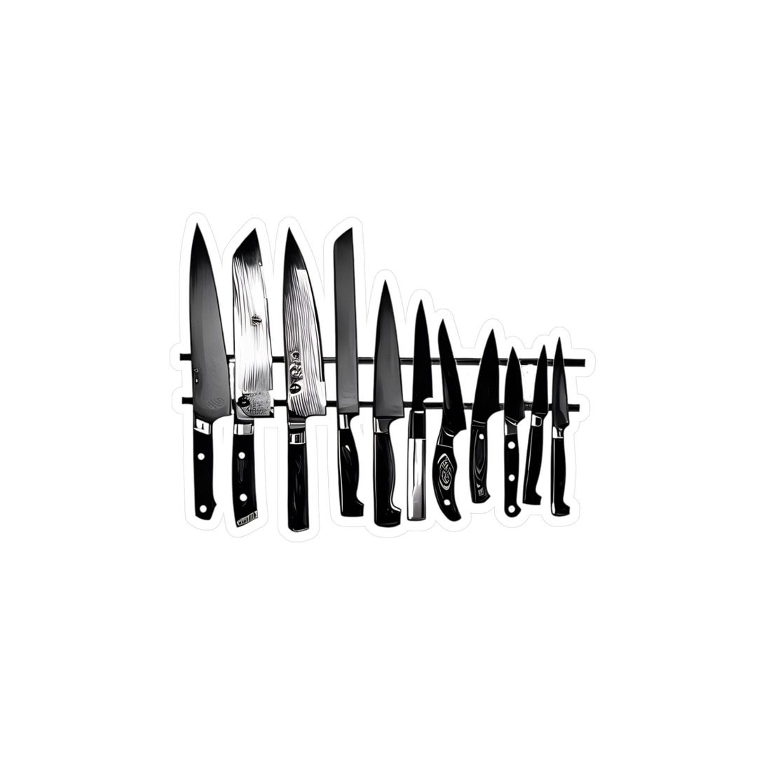 Row of Kitchen Knives Kiss-cut Vinyl Decal | Knife Sticker - Etsy