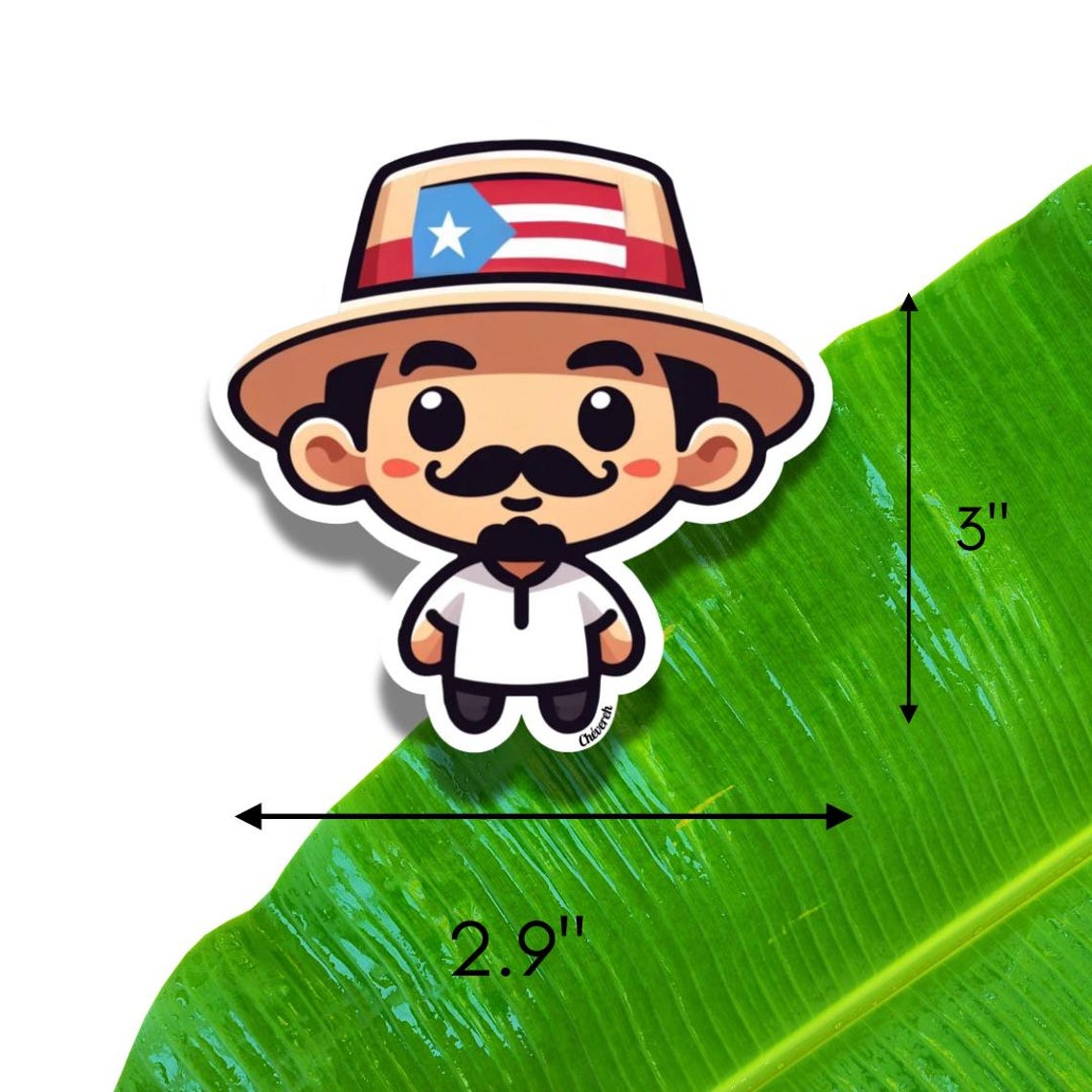 Puerto Rico Jíbaro Sticker – Traditional Jibarito Design – Boricua ...