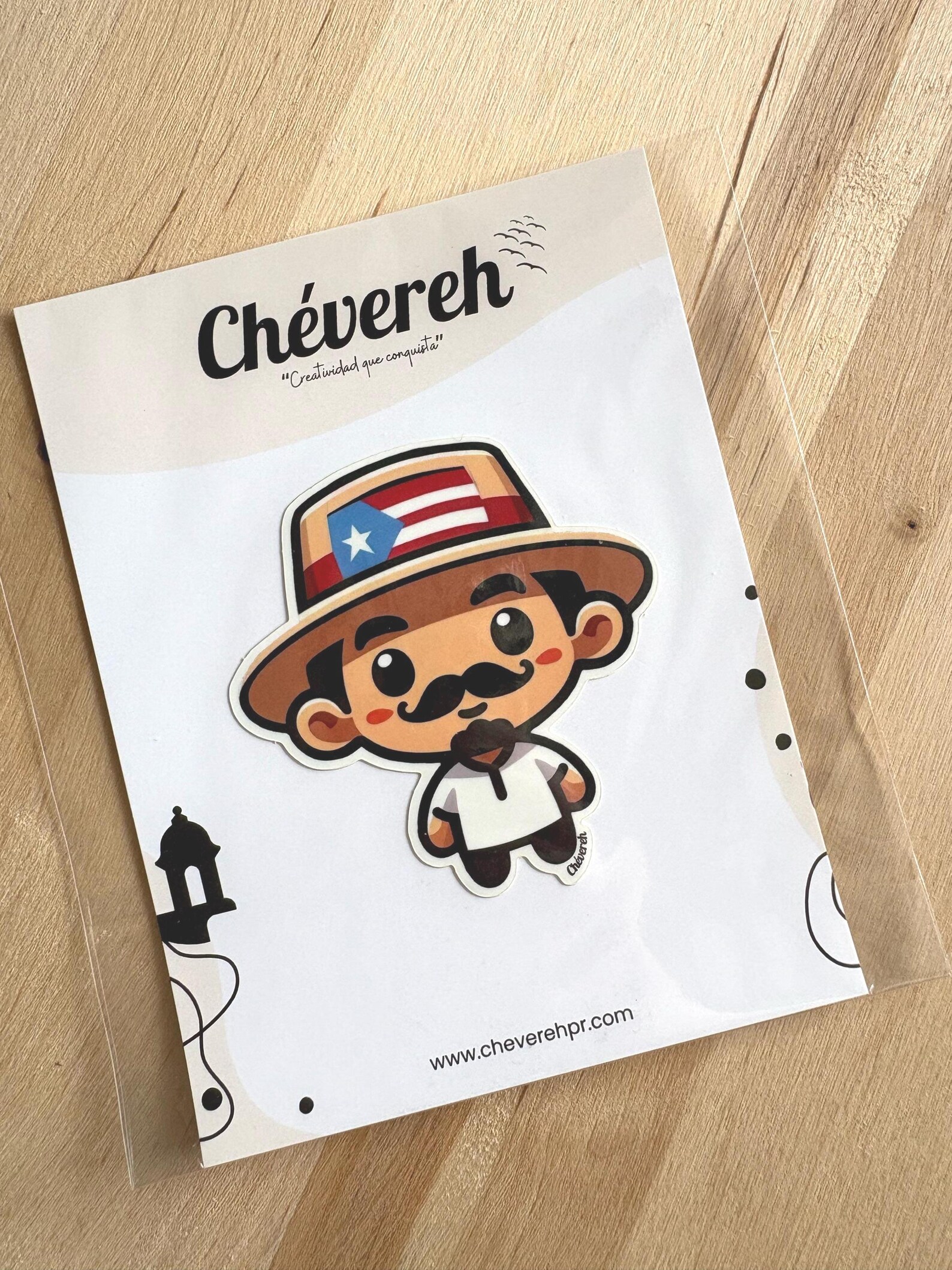 Puerto Rico Jíbaro Sticker – Traditional Jibarito Design – Boricua ...