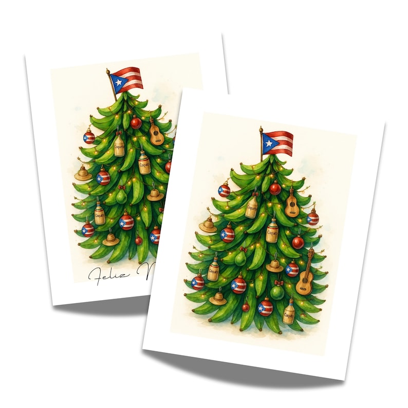 Puerto Rican Christmas Tree Digital Art (small Size) – Holiday Postcard ...