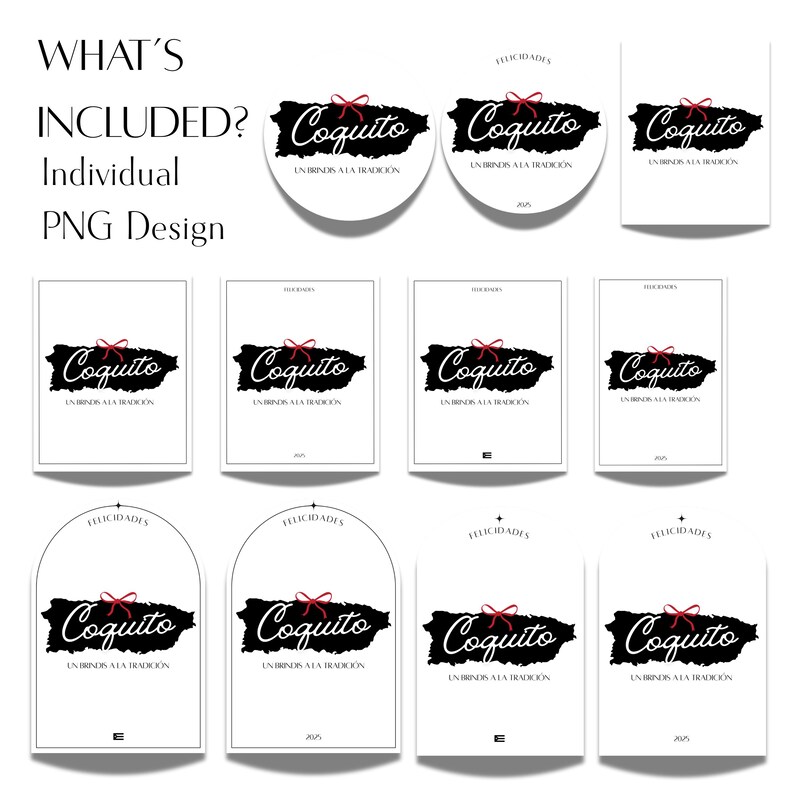 Individual Coquito Bottle Labels – Puerto Rico Silhouette Printable ...