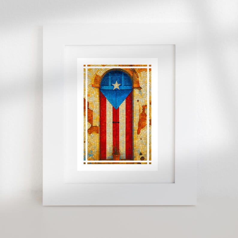 Puerto Rican Flag Mosaic Art: Boricua Heritage Poster (PNG & CMYK PDF ...