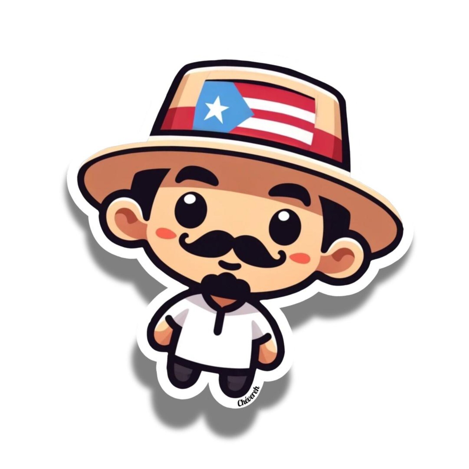 Puerto Rico Jíbaro Sticker – Traditional Jibarito Design – Boricua ...