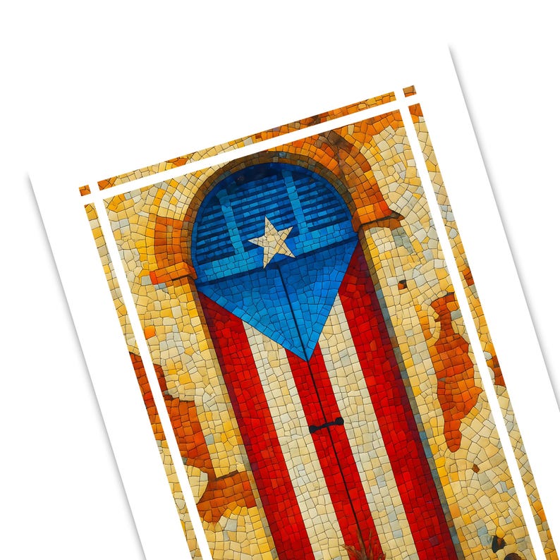 Puerto Rican Flag Mosaic Art: Boricua Heritage Poster (PNG & CMYK PDF ...