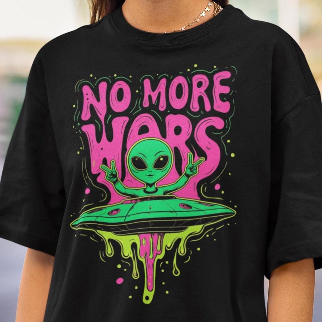 NO WARS Alien Spaceship Shirt, Punk Goth Alternative Aesthetic ...