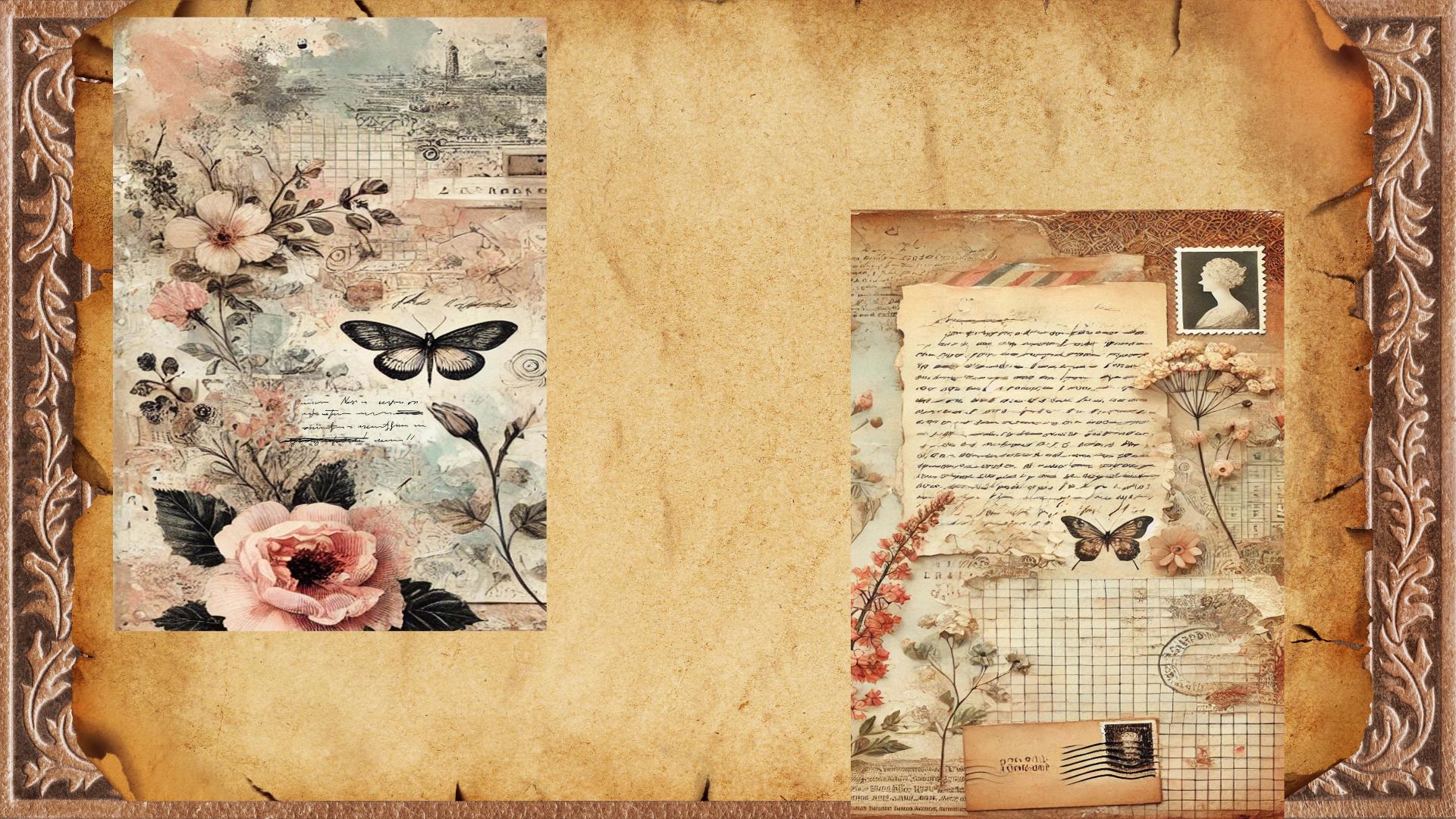 Dusty Drawer Vintage Junk Journal, Black and Brown Antique Ephemera for ...