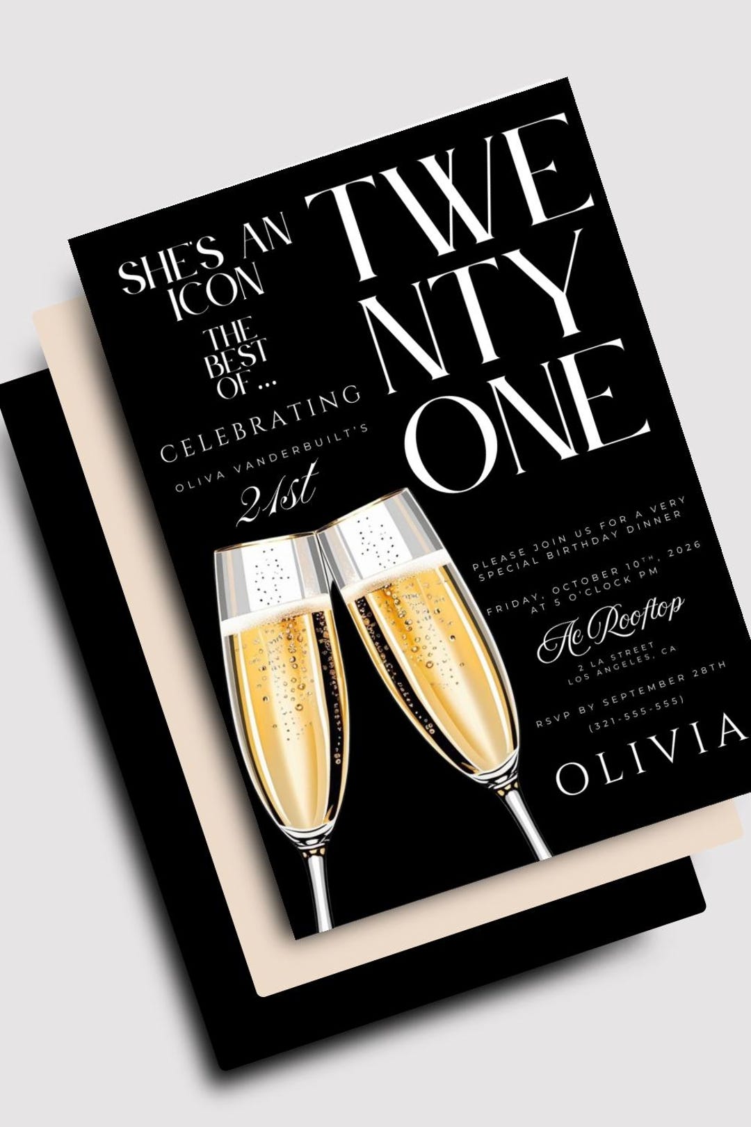 Vogue-inspired Luxury Invitation | Elegant & Customizable Template - Etsy