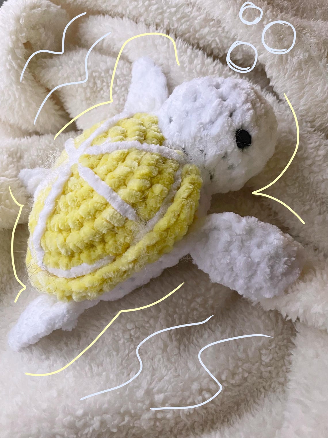 Cute Crochet Lemon Turtle Plushie - Handmade Amigurumi Turtle Toy ...