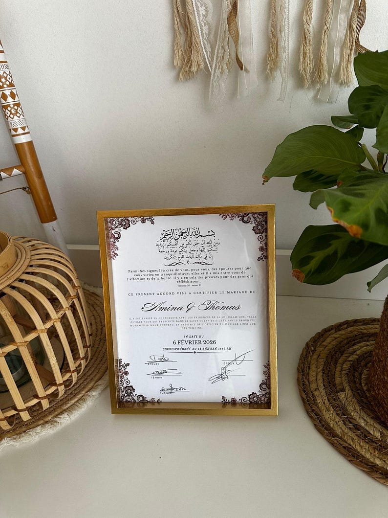 Islamic Nikah Certificate Printable PDF | Muslim Marriage Contract ...