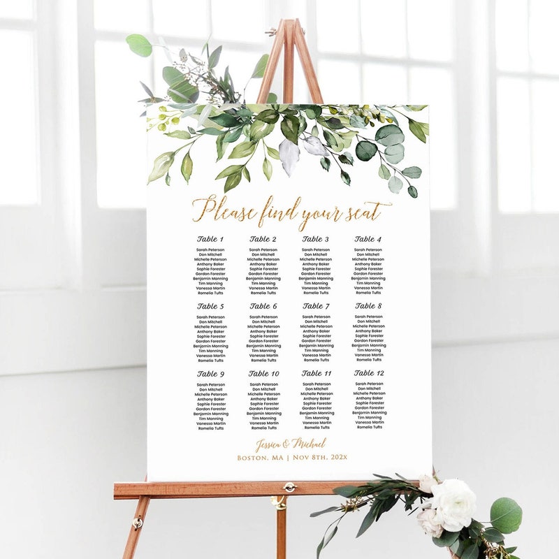 Personalized Seating Chart Foam Board - Etsy