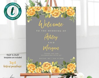 Yellow Gray Wedding | Etsy