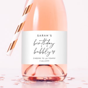 Birthday Bubbly - Custom Waterproof Wine/champagne/mini Champagne ...