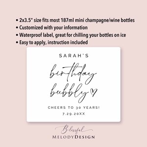 Birthday Bubbly - Custom Waterproof Wine/champagne/mini Champagne ...