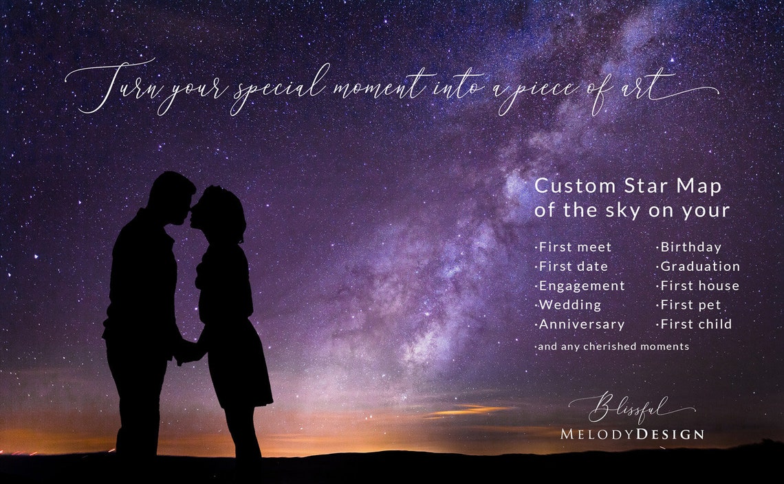 Custom 3 Sky Maps Print Personalized Constellation Star Map - Etsy