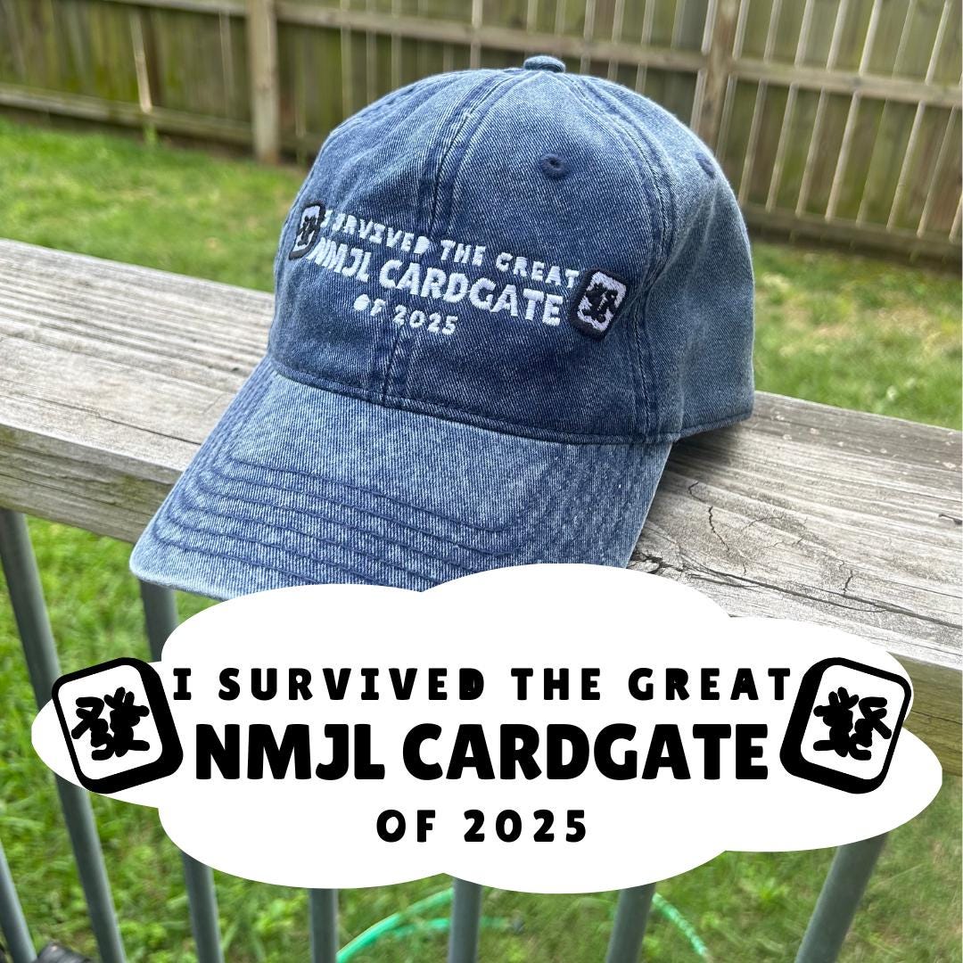 Embroidered Mahjong Hat - I Survived Cardgate 2025 - Poking Fun of 2025 Mahjongg Card - Great ...