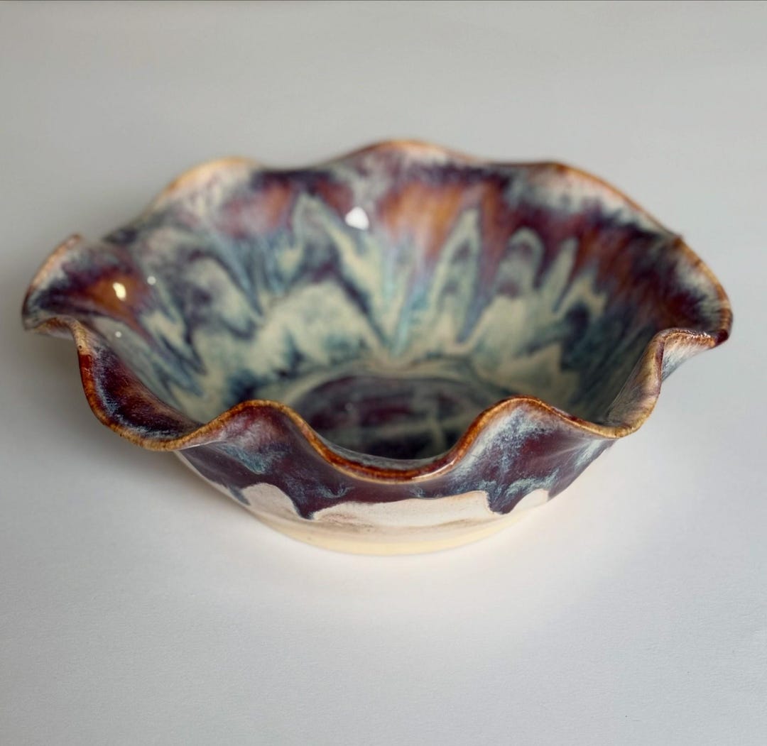 Handcrafted Ceramic Wavy Serving / Decorative Bowl - Etsy