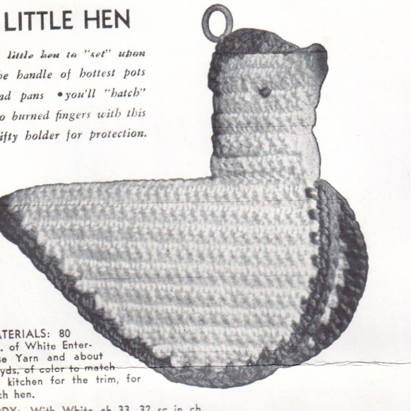 Crochet Chicken Potholder Pattern - Etsy