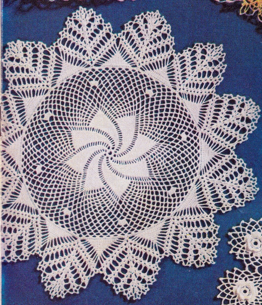 5 Vintage Crochet Patterns for Various Doilies Instant Download PDF - Etsy