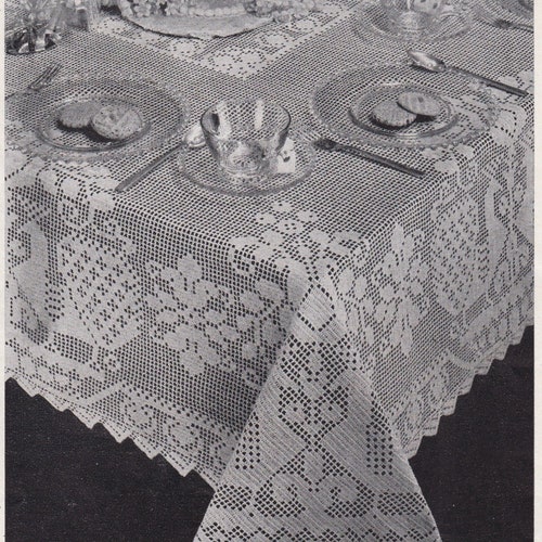 Crochet Tablecloth Crochet Pattern Pdf Filet Crochet Circular - Etsy