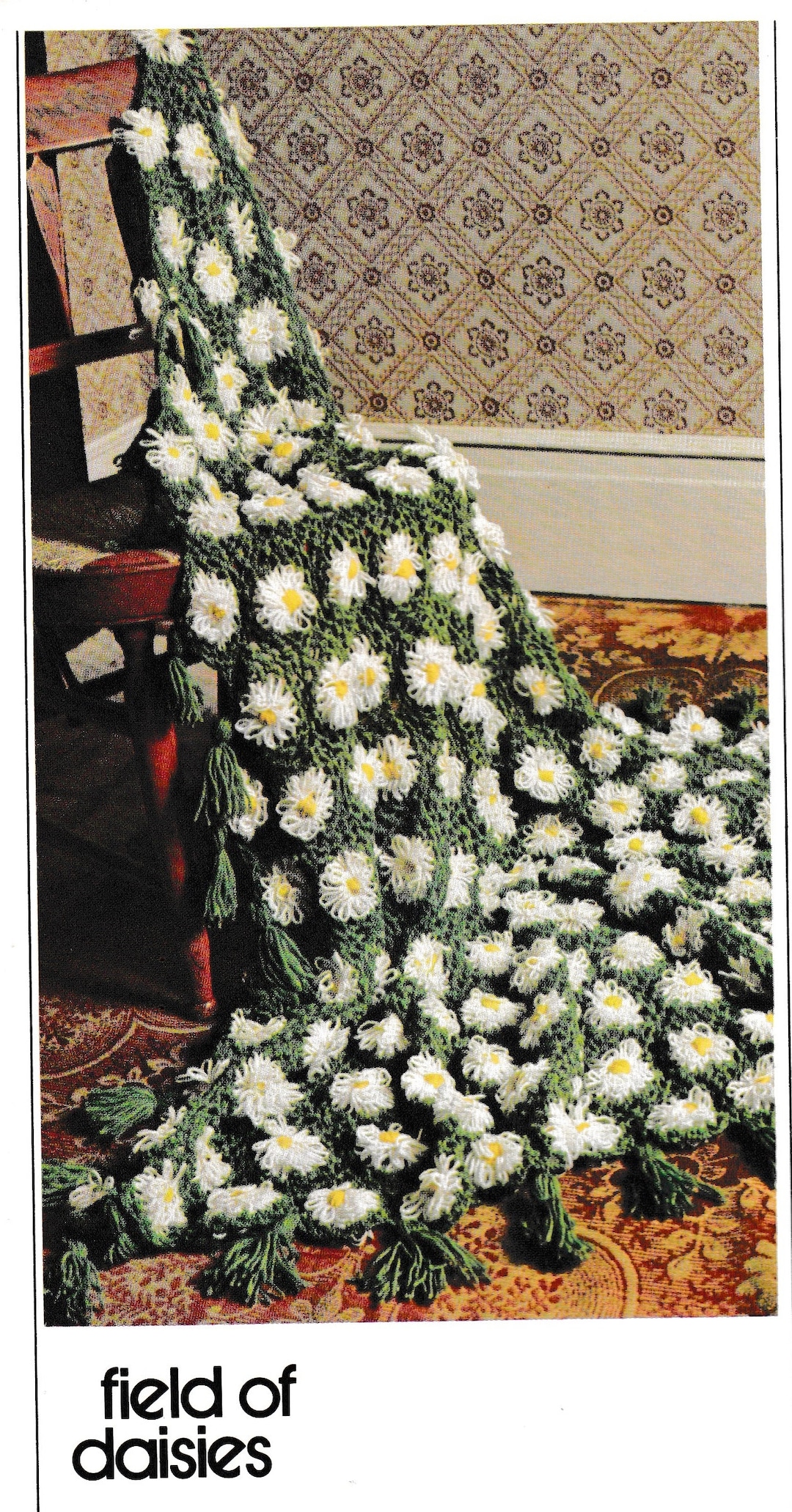Vintage Crochet Pattern for Field of Daisies Afghan INSTANT DOWNLOAD ...