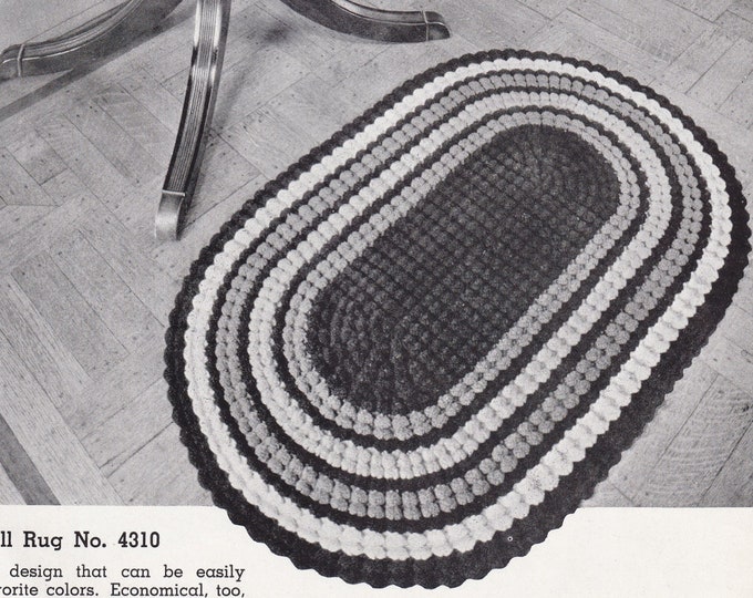 Vintage Crochet PDF Pattern for Oval Shell Throw Rug and Doily - Etsy