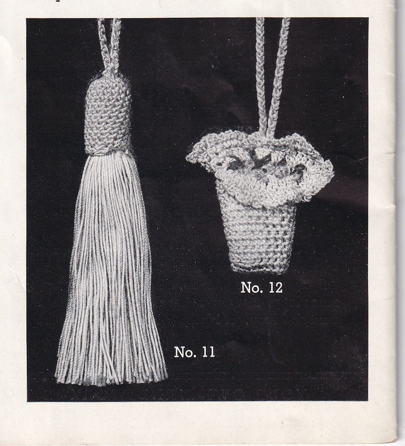 Vintage Crochet Curtain Pulls 12 Designs Pattern PDF - Etsy