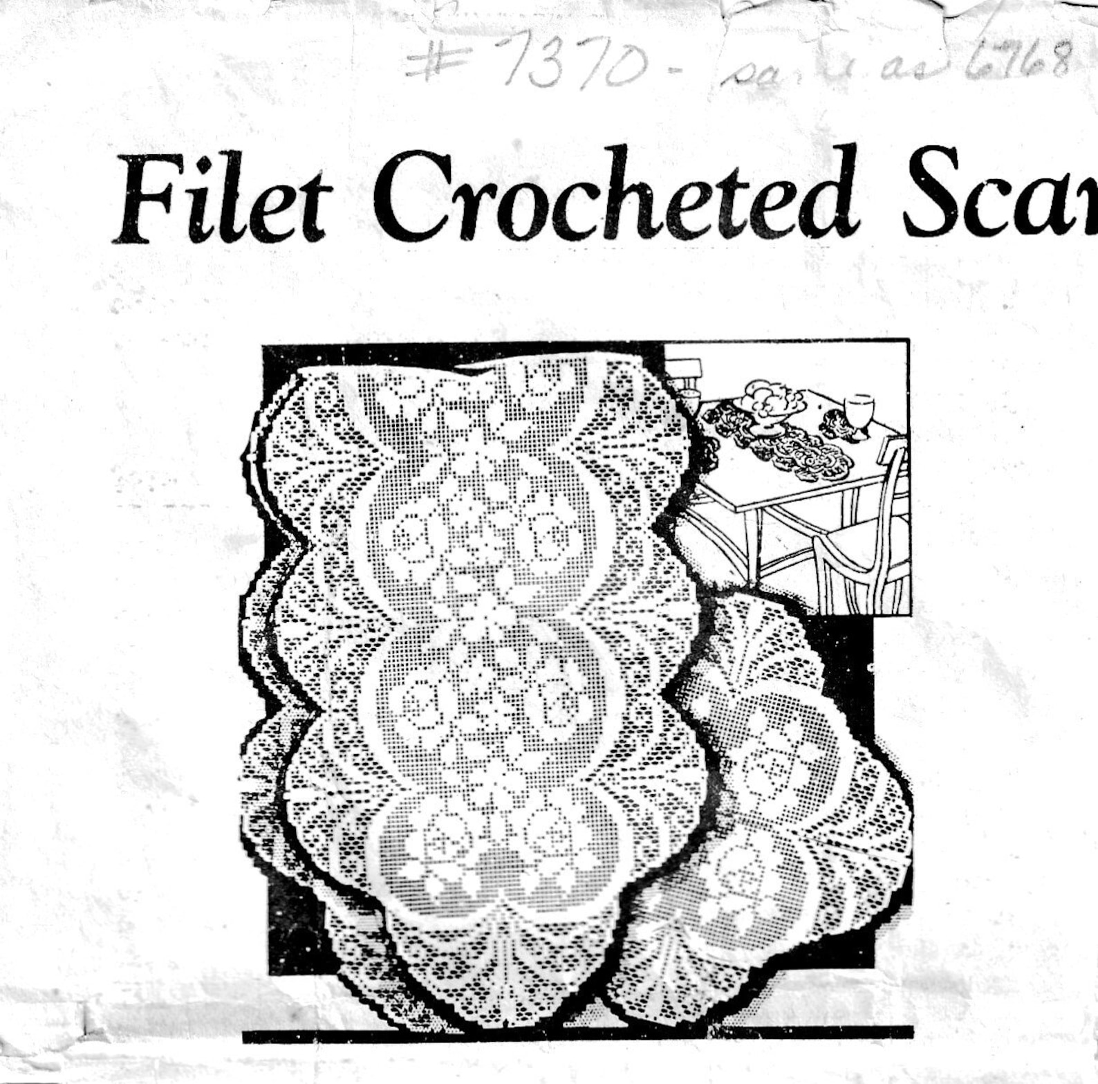 Vintage Filet Crochet Pattern Instant Download for Dresser - Etsy