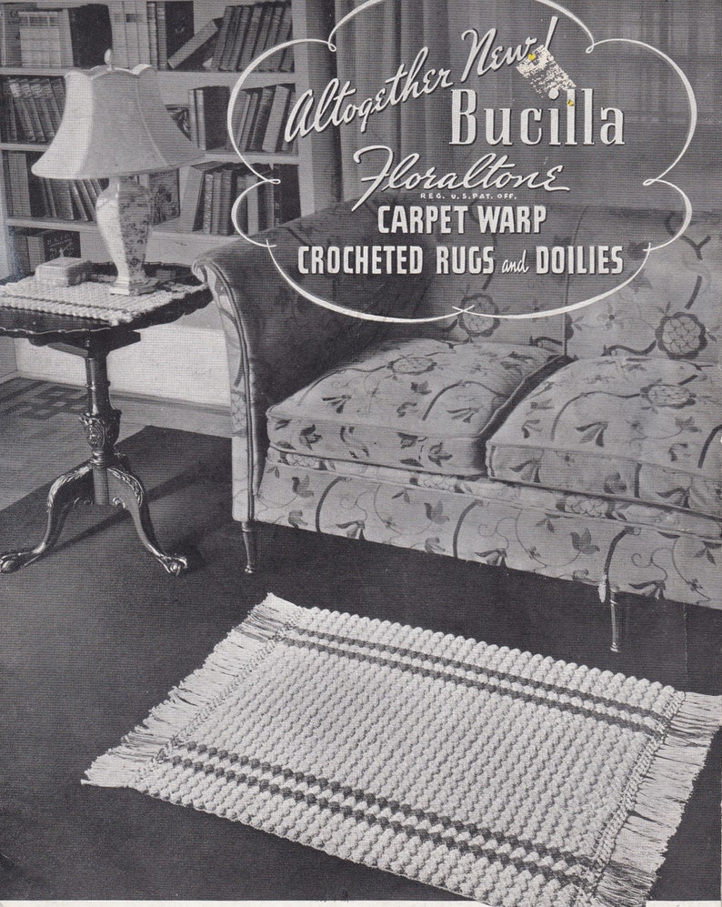 Vintage PDF Crochet Pattern for Shell Throw Rug With Fringe - Etsy