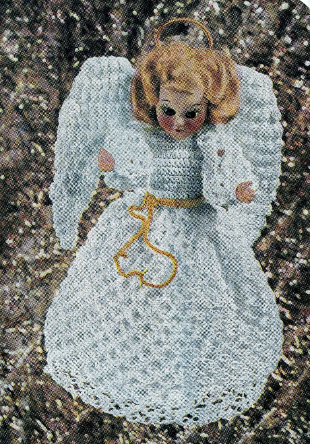 Vintage Crochet Pattern Forcrochet Christmas Angel Tree Topper Ornament ...