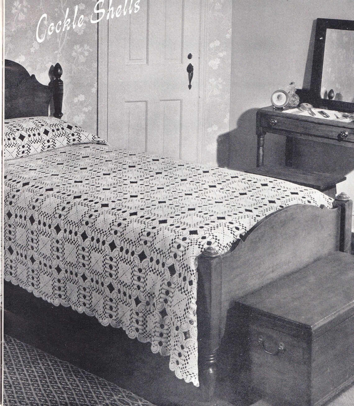 Vintage Crochet Pattern PDF for Cockle Shell Bedpread Motifs | Etsy