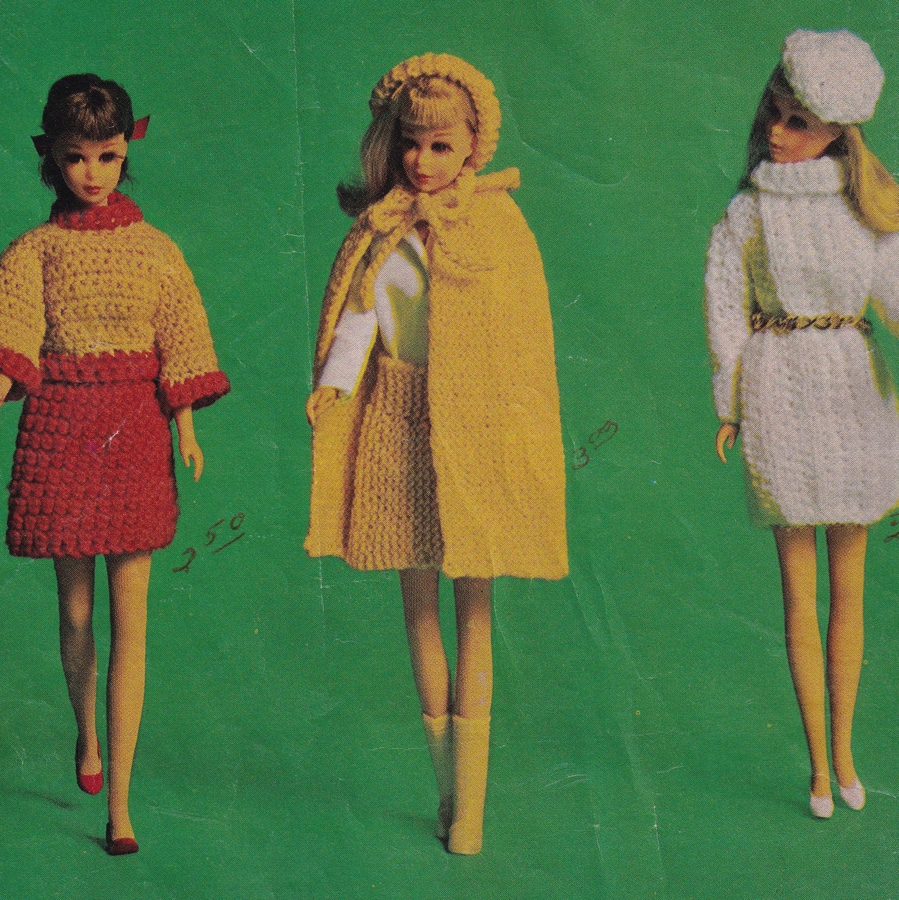 Vintage Crochet and Knit Digital Pattern for 3 Barbie Fashion Doll ...