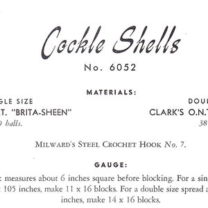 Vintage Crochet Pattern PDF for Cockle Shell Bedpread Motifs Instant ...