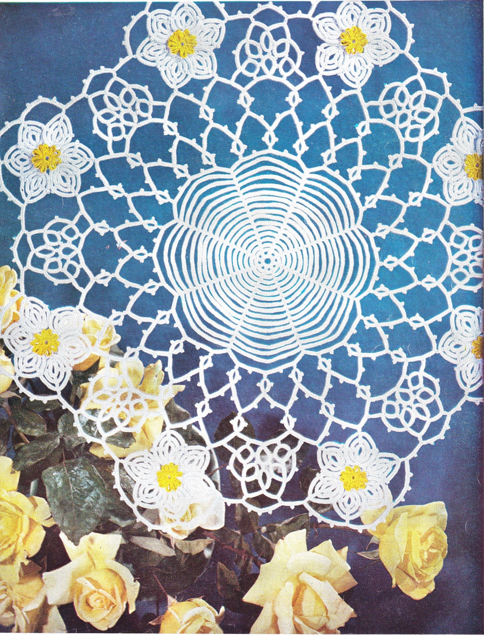 Vintage Crochet Pattern for Yellow Rose Doily INSTANT DOWNLOAD PDF - Etsy