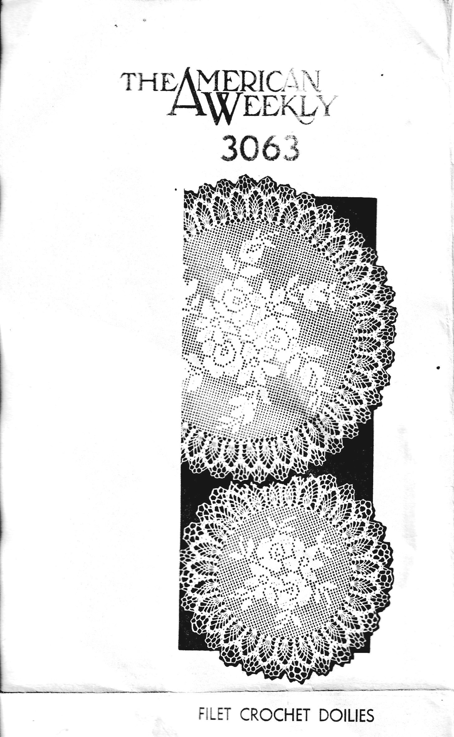 Vintage Filet Crochet Pattern Flower Doily Pattern in 2 Sizes INSTANT ...