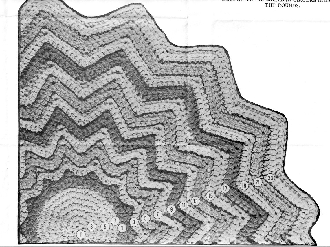 Vintage Crochet Pdf Pattern for Crocheted Rug INSTANT DOWNLOAD - Etsy