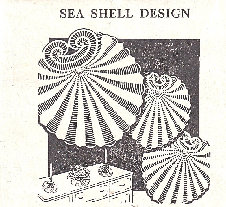Vintage Crochet Pattern PDF for Scrolled Sea Shell Doily - Etsy