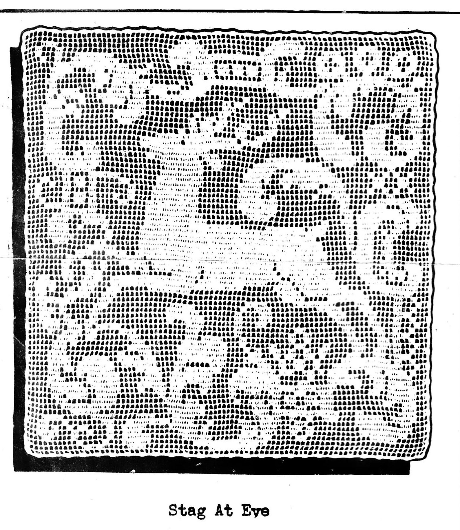 Vintage Filet Crochet PDF Pattern for Stag Deer Pillow Top Chair Set ...